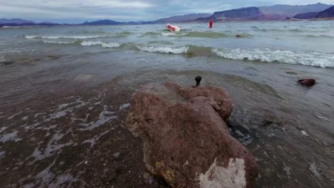 Wave in Lake Mead beach | Stock Video | Pond5
