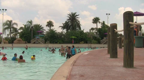 Wave Pool at Water Park with People | Stock Video | Pond5