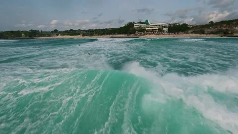 Wave splash in slow motion. Ocean in Bal... | Stock Video | Pond5