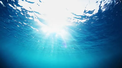 Wave underwater, loop. Sea surface under... | Stock Video | Pond5