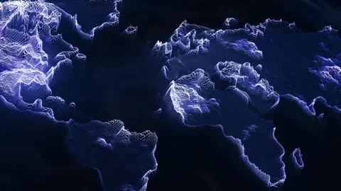Wave Wavy Map: 3D Earth Globe in Space w... | Stock Video | Pond5