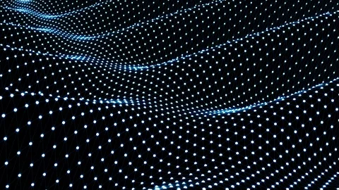 Waves dots Wireframe moving from the cen... | Stock Video | Pond5