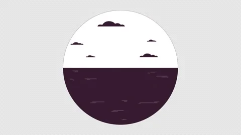 Waves ocean line cartoon animation | Stock Video | Pond5