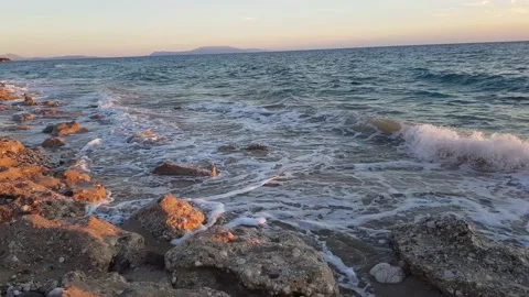 Waves of a restless turbulent ocean that... | Stock Video | Pond5