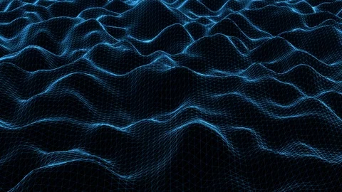 Waves Wireframe moving from the center a... | Stock Video | Pond5