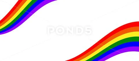 Waving abstract LGBT pride flag frame icon vector. LGBT flag design element..: Graphic #234328385