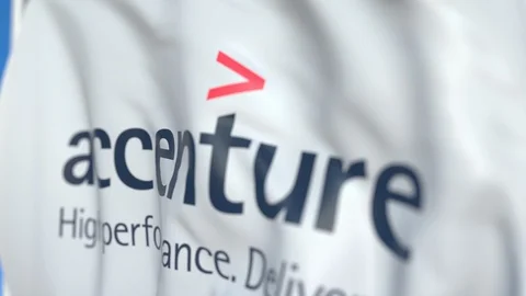 Waving flag with Accenture logo, close-u... | Stock Video | Pond5