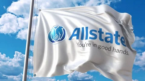 Waving flag with Allstate logo. 4K edito... | Stock Video | Pond5