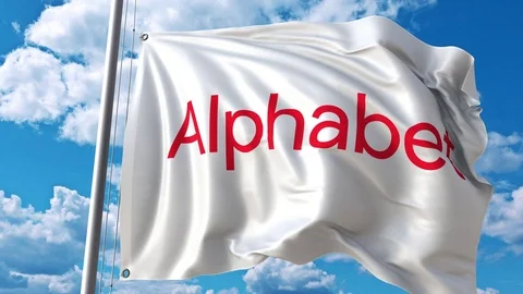 Waving flag with Alphabet Inc logo. 4K e... | Stock Video | Pond5