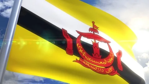 Waving flag of Brunei Animation | Stock Video | Pond5