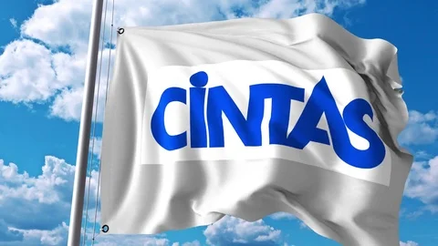 Waving flag with Cintas logo. 4K editori... | Stock Video | Pond5