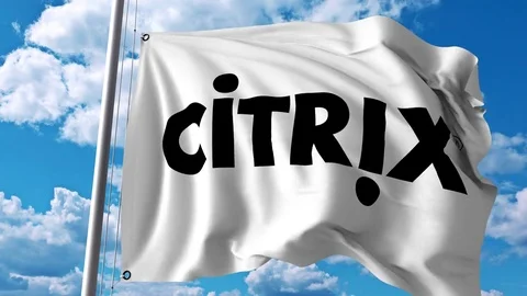 Waving flag with Citrix Systems logo. 4K... | Stock Video | Pond5