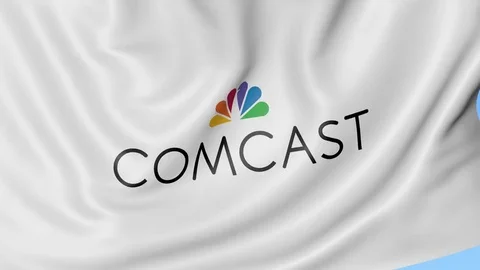 Waving flag with Comcast logo. Seamles l... | Stock Video | Pond5