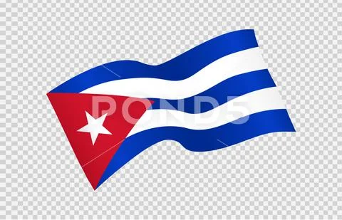 Waving flag of Cuba isolated on png or transparent background,Symbol of ...