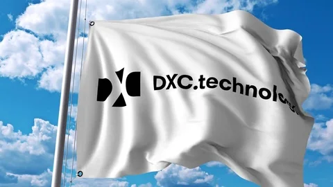 Waving flag with DXC Technology logo. 4K... | Stock Video | Pond5