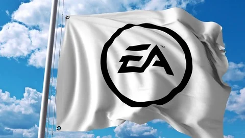 Waving flag with Electronic Arts logo. 4... | Stock Video | Pond5