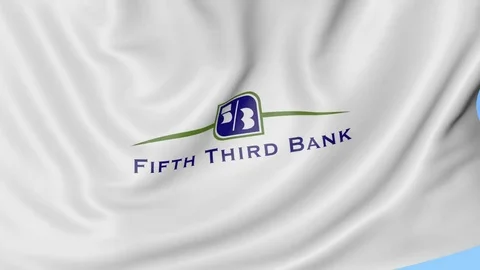 Waving flag with Fifth Third Bank logo. ... | Stock Video | Pond5