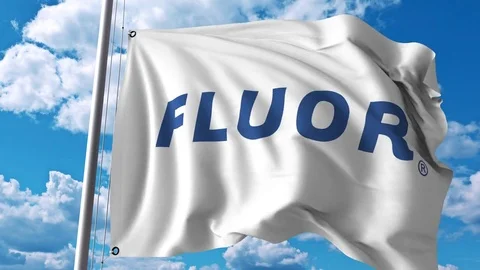Waving flag with Fluor Corporation logo.... | Stock Video | Pond5