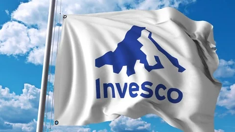 Waving flag with Invesco logo. 4K editor... | Stock Video | Pond5