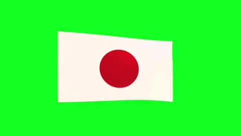 Waving flag of Japan on a green screen. ... | Stock Video | Pond5