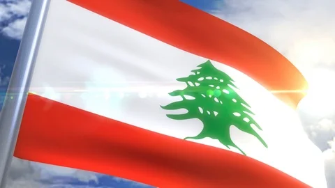 Waving flag of Lebanon Animation | Stock Video | Pond5