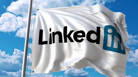 Waving flag with LinkedIn logo against m... | Stock Video | Pond5