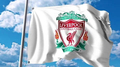 Waving flag with Liverpool football team... | Stock Video | Pond5