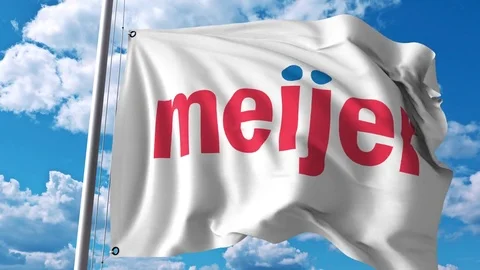 Waving flag with Meijer logo. 4K editori... | Stock Video | Pond5