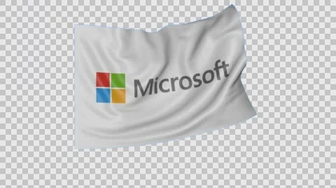 Waving flag with Microsoft logo, seamles... | Stock Video | Pond5