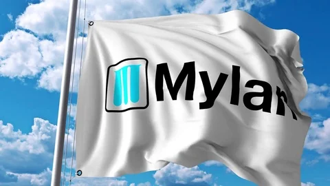 Waving flag with Mylan logo. 4K editoria... | Stock Video | Pond5