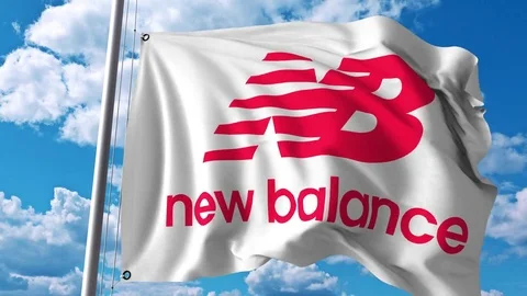 Waving flag with New Balance logo. 4K ed... | Stock Video | Pond5