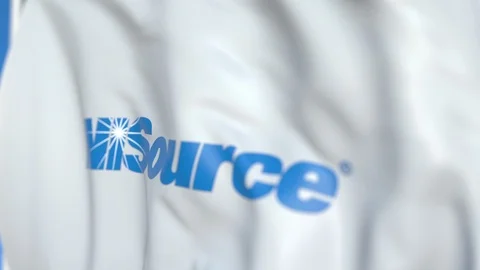 Waving flag with Nisource logo, close-up... | Stock Video | Pond5