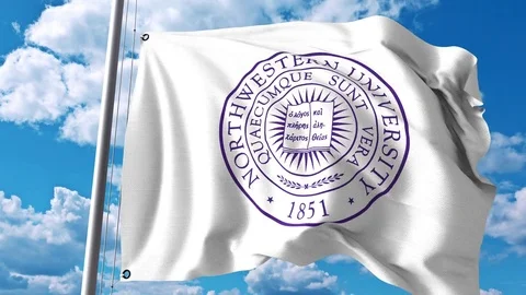 Waving flag with Northwestern University... | Stock Video | Pond5