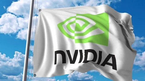 Waving flag with Nvidia logo. 4K editori... | Stock Video | Pond5