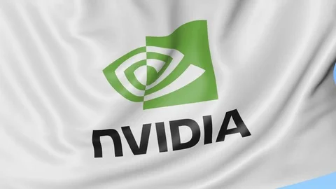 Waving flag with Nvidia logo. Seamles lo... | Stock Video | Pond5