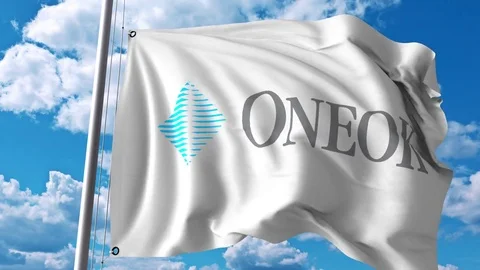 Waving flag with ONEOK logo. 4K editoria... | Stock Video | Pond5