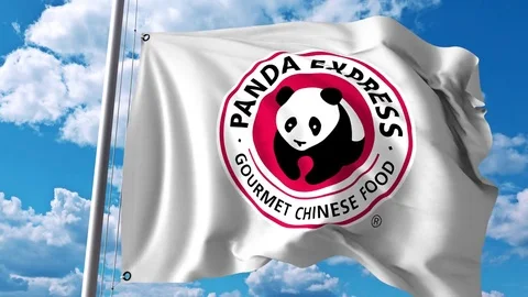 Waving flag with Panda Express logo. 4K ... | Stock Video | Pond5