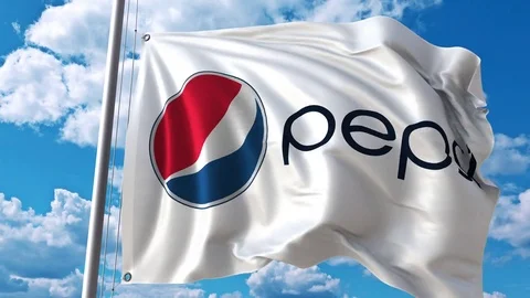Waving flag with Pepsi logo against movi... | Stock Video | Pond5