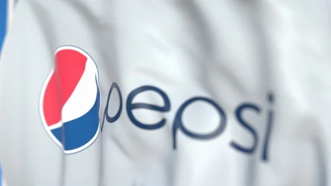 Waving flag with Pepsi logo, close-up. E... | Stock Video | Pond5