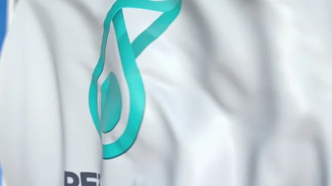 Waving flag with Petronas logo, close-up... | Stock Video | Pond5