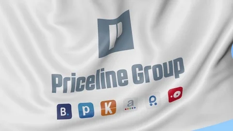 Waving flag with the Priceline Group log... | Stock Video | Pond5
