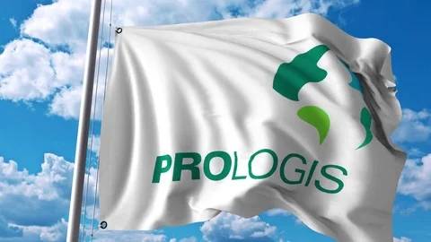 Waving flag with Prologis logo. 4K edito... | Stock Video | Pond5