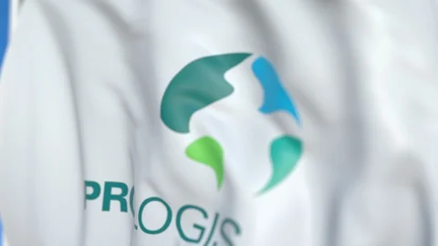 Waving flag with Prologis logo, close-up... | Stock Video | Pond5