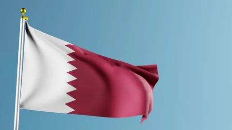Waving flag of Qatar. 3D Animation of th... | Stock Video | Pond5