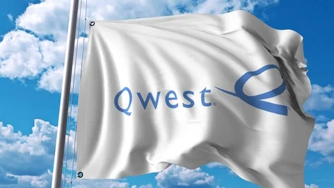 Waving flag with Qwest logo. 4K editoria... | Stock Video | Pond5