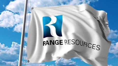 Waving flag with Range Resources logo. 4... | Stock Video | Pond5