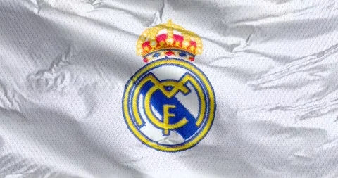 A waving flag of the Real Madrid CF. A S... | Stock Video | Pond5