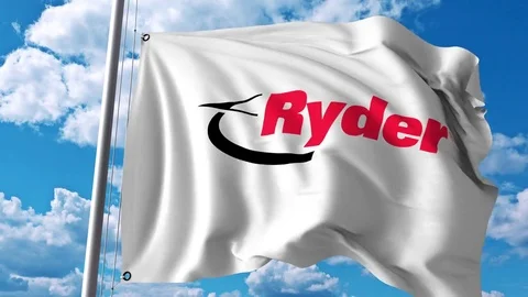 Waving flag with Ryder logo. 4K editoria... | Stock Video | Pond5