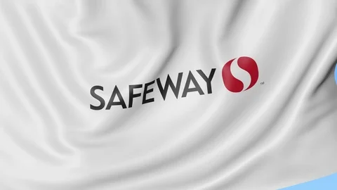 Waving flag with Safeway Inc logo. Seaml... | Stock Video | Pond5