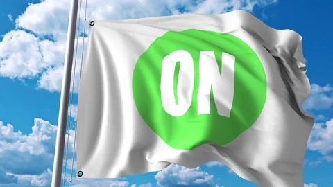 Waving flag with On Semiconductor logo. ... | Stock Video | Pond5